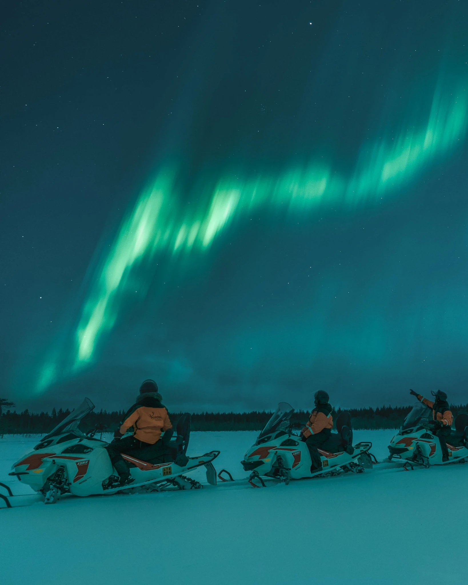 Electric Snowmobile Northern Lights Tour and Meet the Reindeer